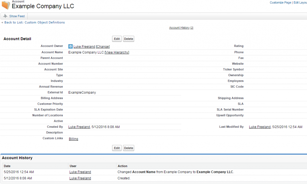 Salesforce Field History Tracking