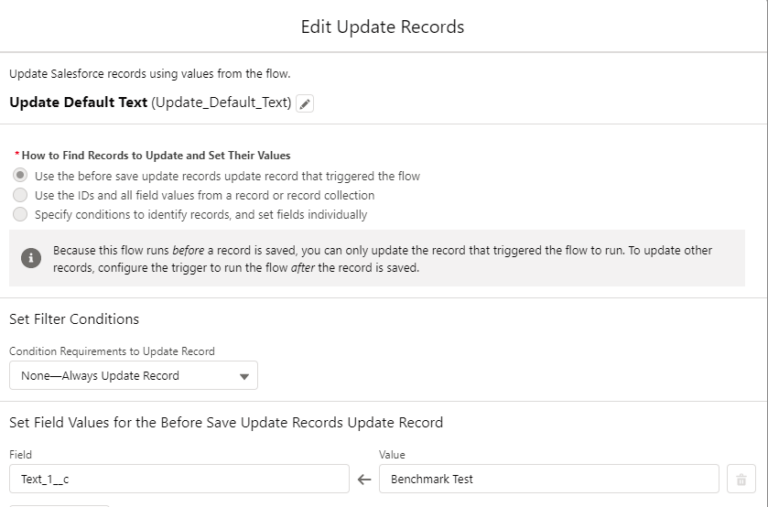 Before Save Assignment VS Update Records Performance Benchmark