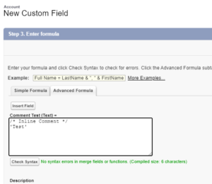 Formula Field & Validation Rule Inline Comments